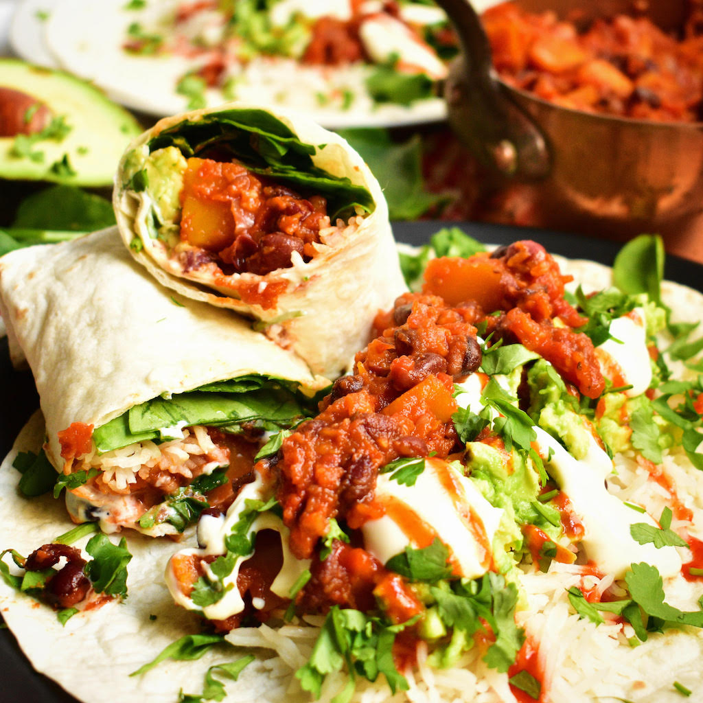 Squash & Black Bean Burritos Recipe | Men's Fitness